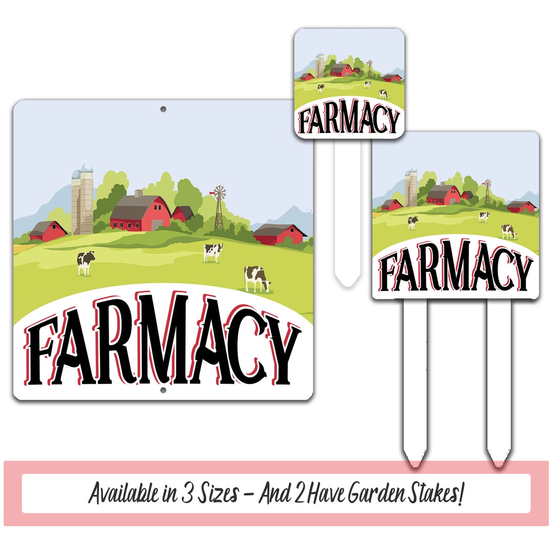 Farmacy Garden Sign, Small Business Farm Sign, Farmhouse Kitchen Rustic ...