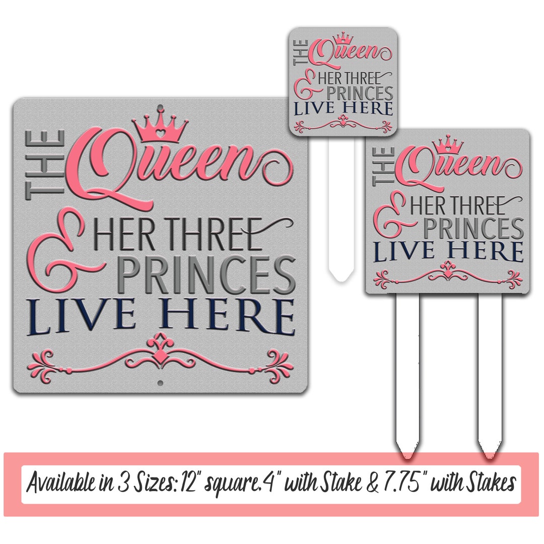 The Queen and Her Princes Live Here Sign, Customized Welcome Sign, Home ...