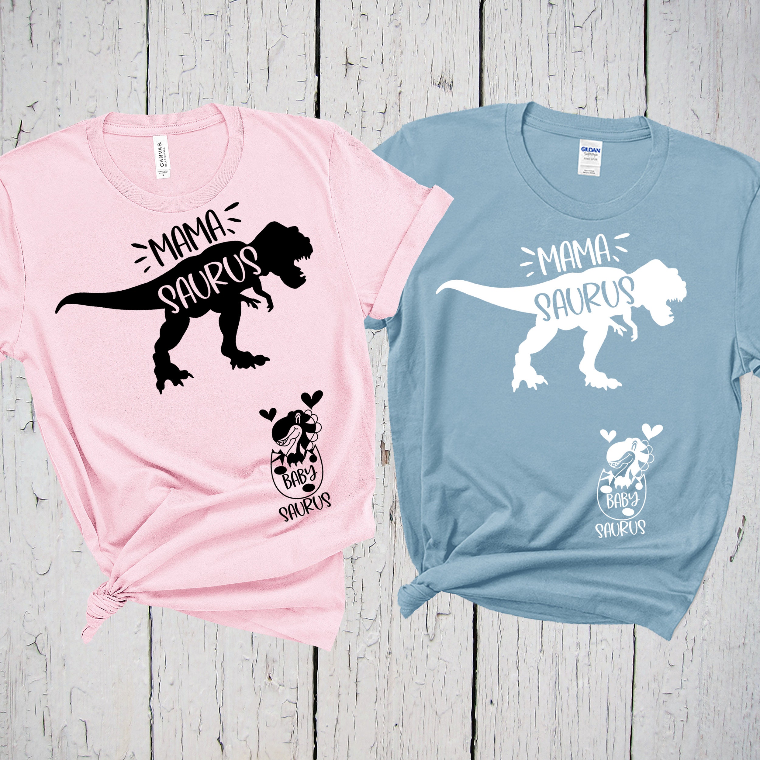 Mama Saurus Baby Saurus Shirt Baby Reveal Dinosaur Family | Etsy