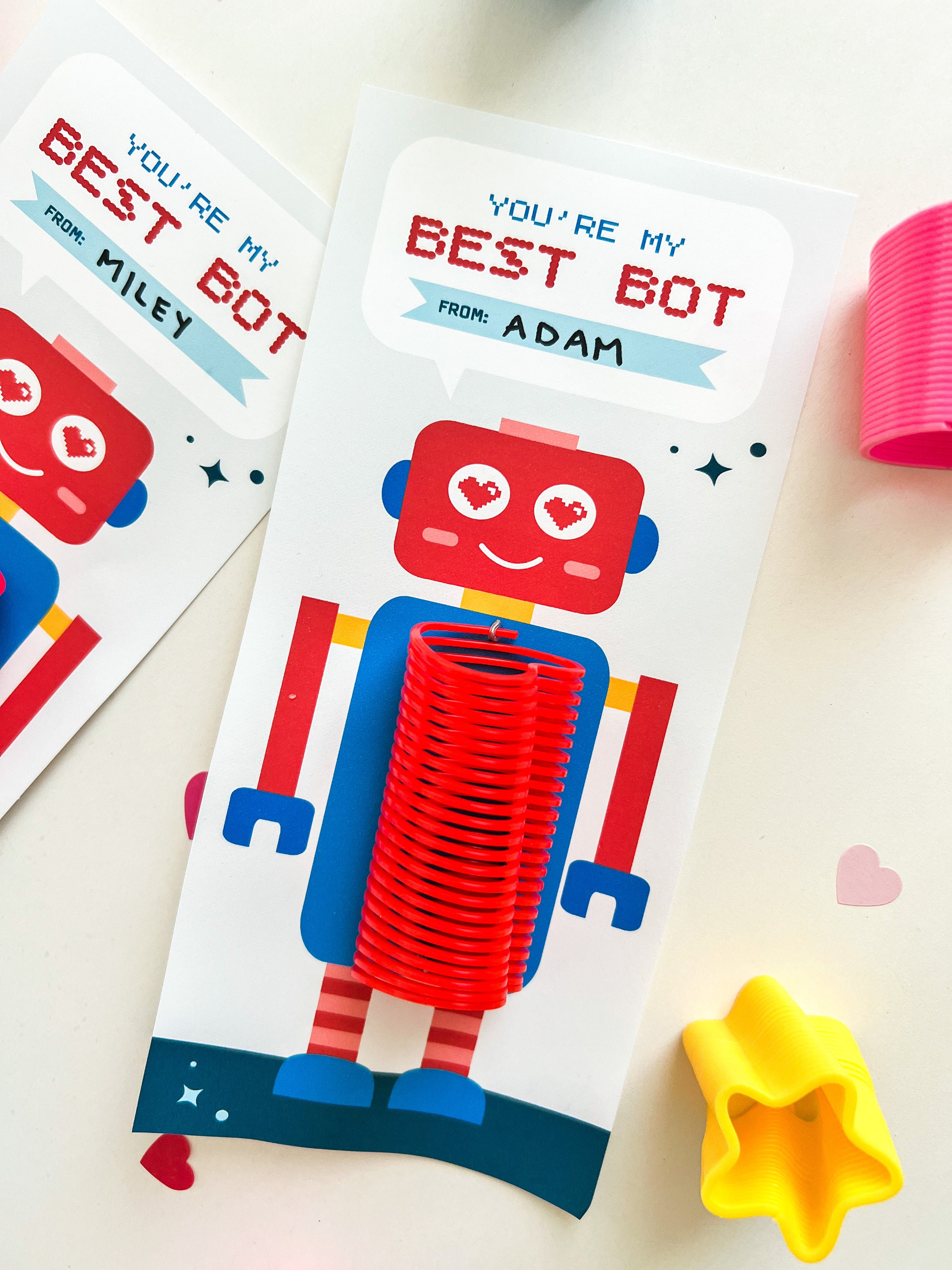 Slinky Spring Robot Valentine, School Valentine, Classroom Valentine ...