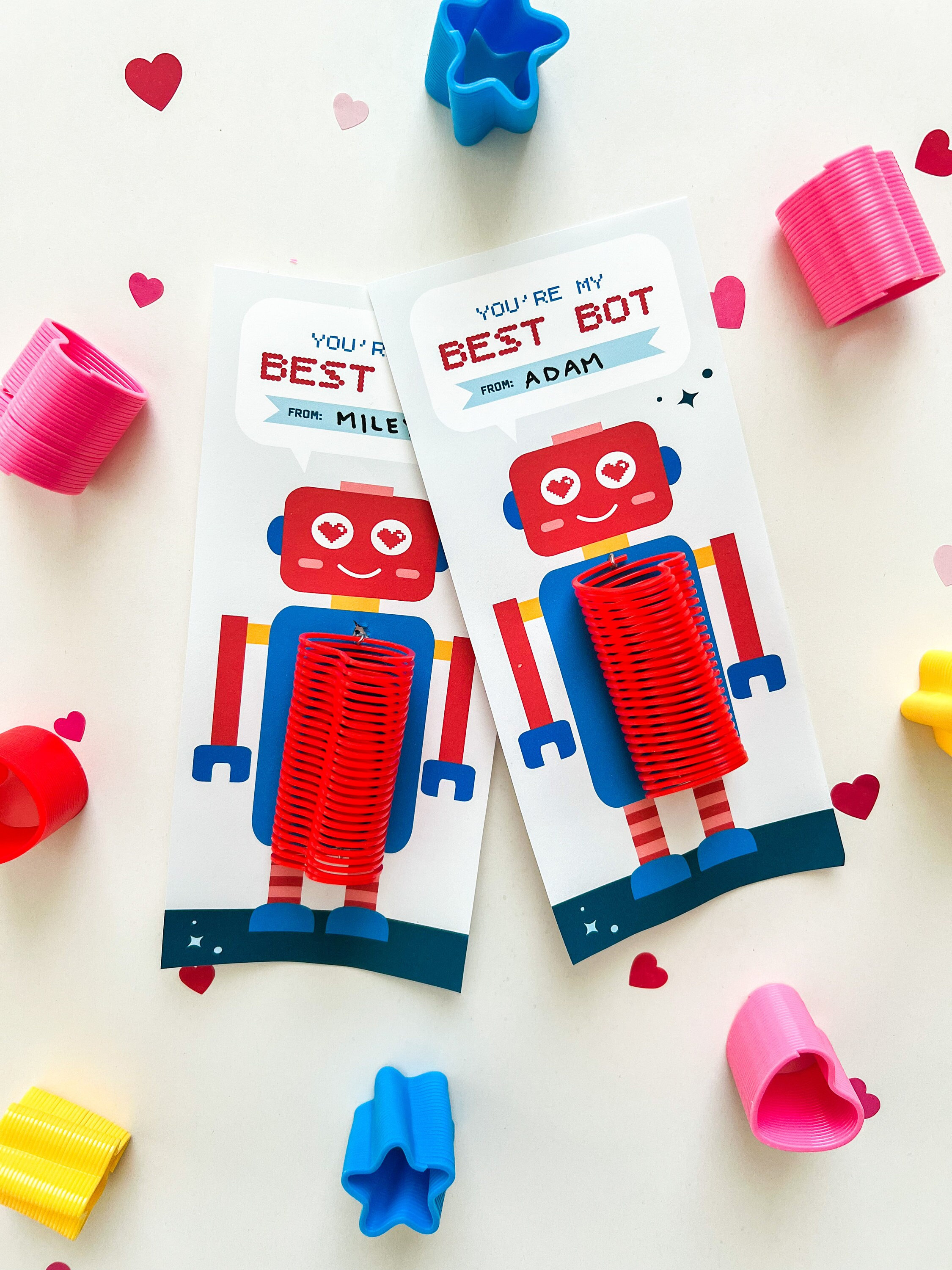 Slinky Spring Robot Valentine, School Valentine, Classroom Valentine ...