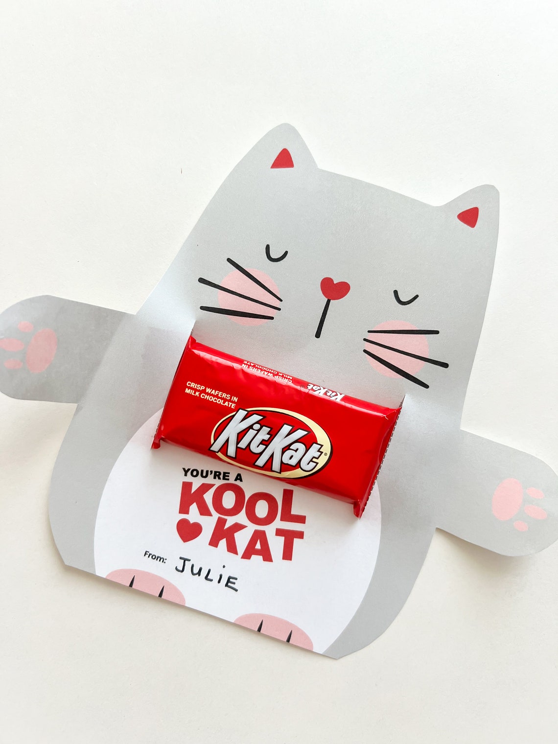 Kool Kat Kit-kat Valentine, School Valentine, Cute Valentine, Printable ...