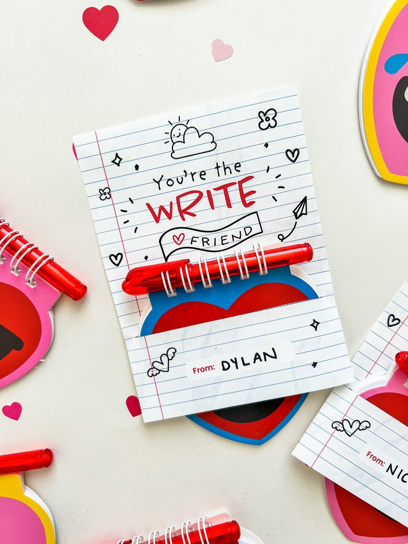 Notepad Notebook Paper Valentine School Valentine Classroom - Etsy