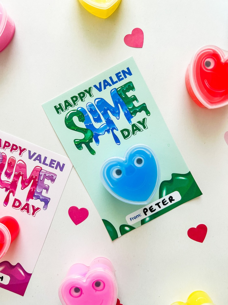 Happy Valenslime Slime Valentine, School Valentine, Classroom Valentine ...