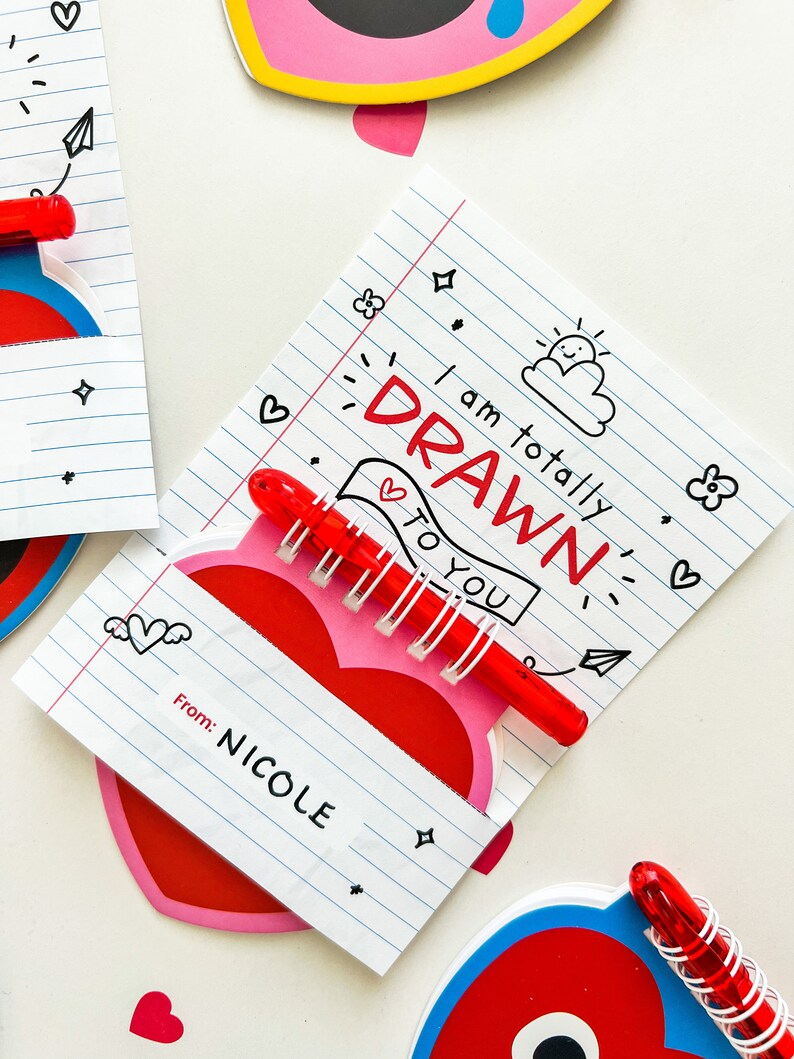 Notepad Notebook Paper Valentine School Valentine Classroom - Etsy