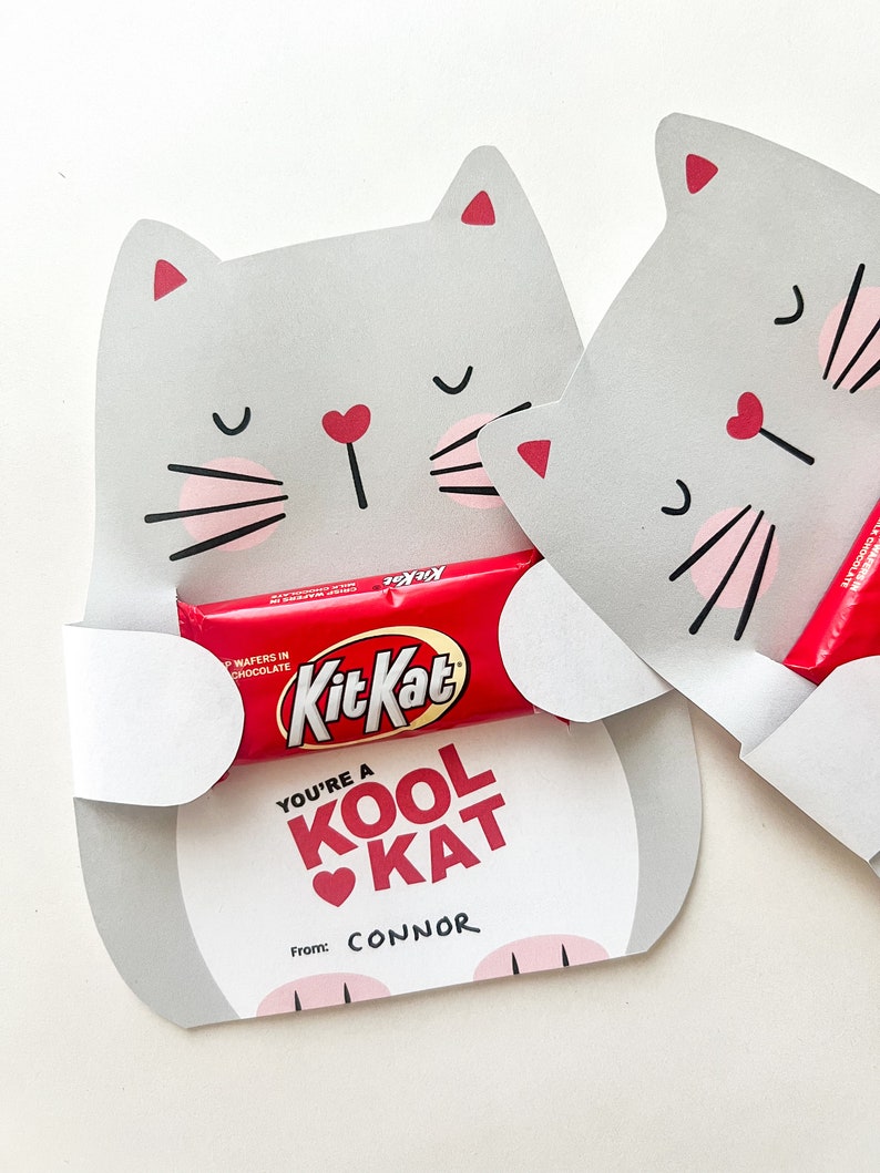 Kool Kat Kit-kat Valentine, School Valentine, Cute Valentine, Printable ...
