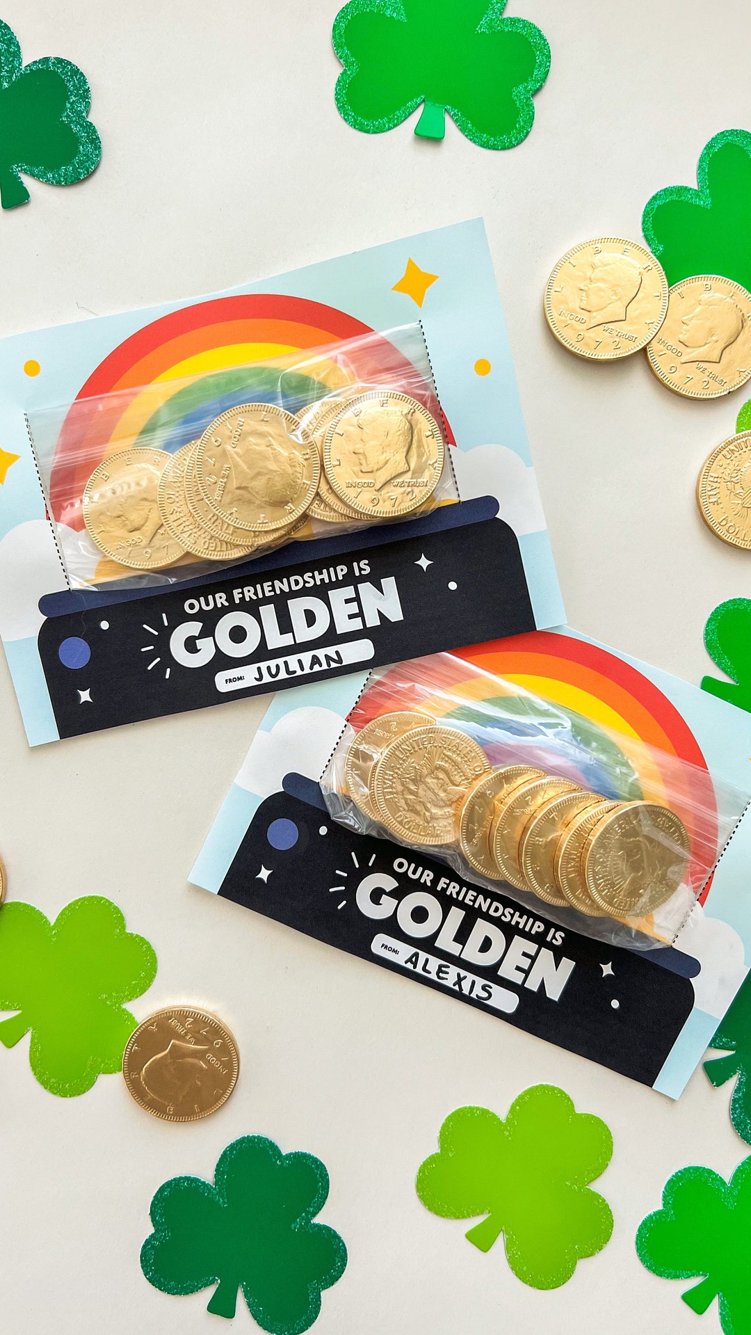 St. Patrick's Day Rainbow Chocolate Gold Coins, Pot of Gold, St ...