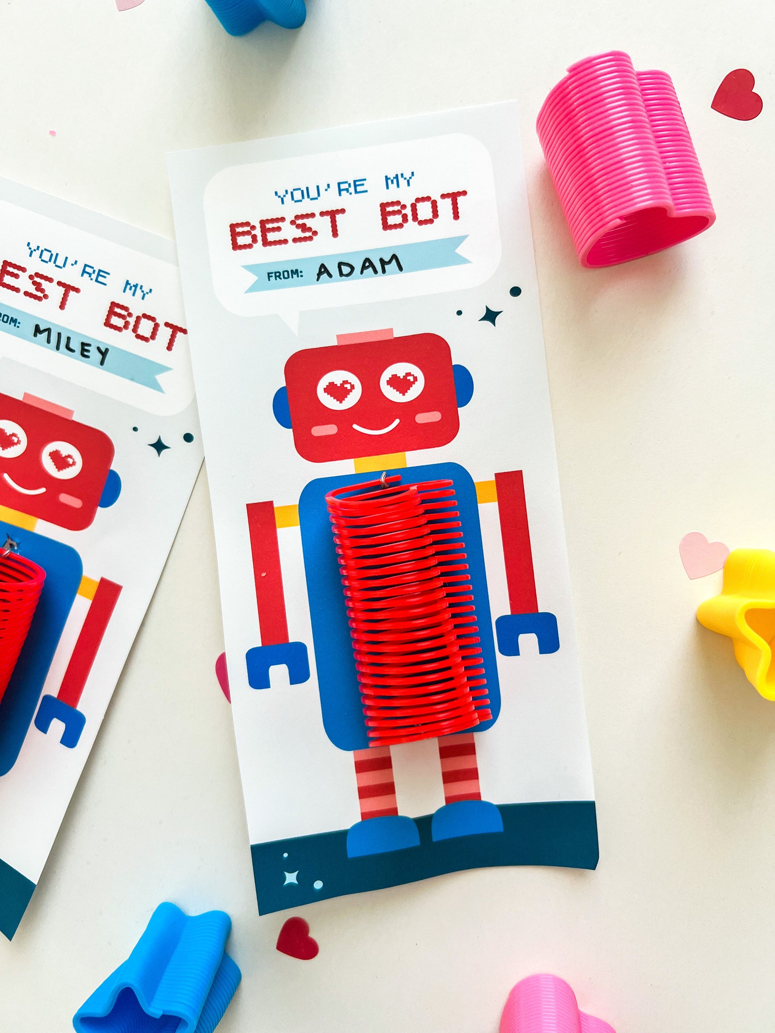 Slinky Spring Robot Valentine, School Valentine, Classroom Valentine ...