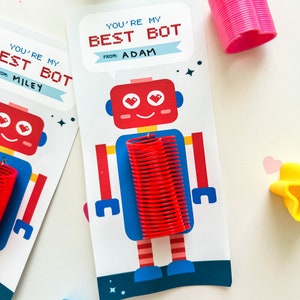 Slinky Spring Robot Valentine, School Valentine, Classroom Valentine ...