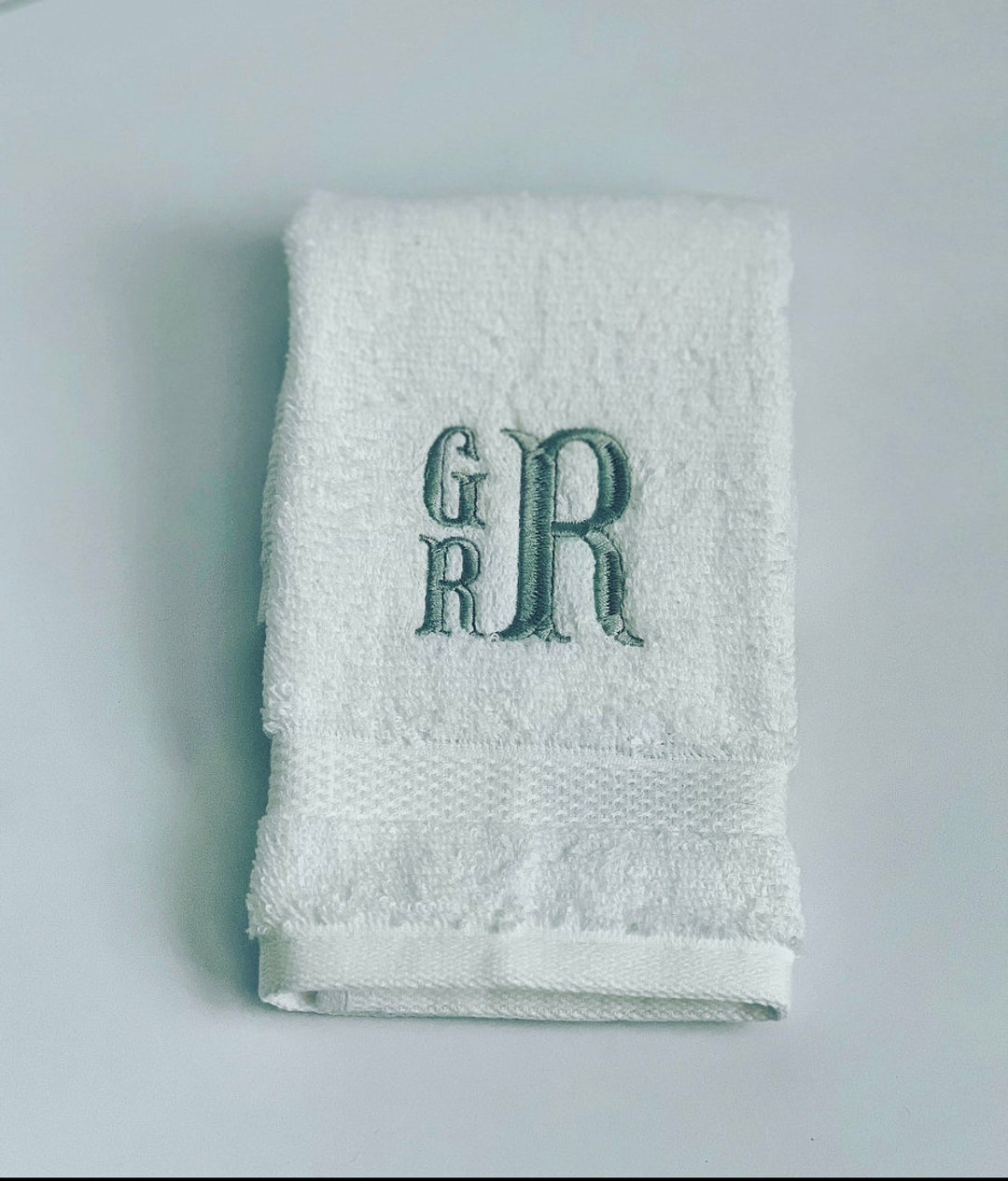 Stacked Monogrammed Wash Cloth, Hand or Bath Towels - Etsy