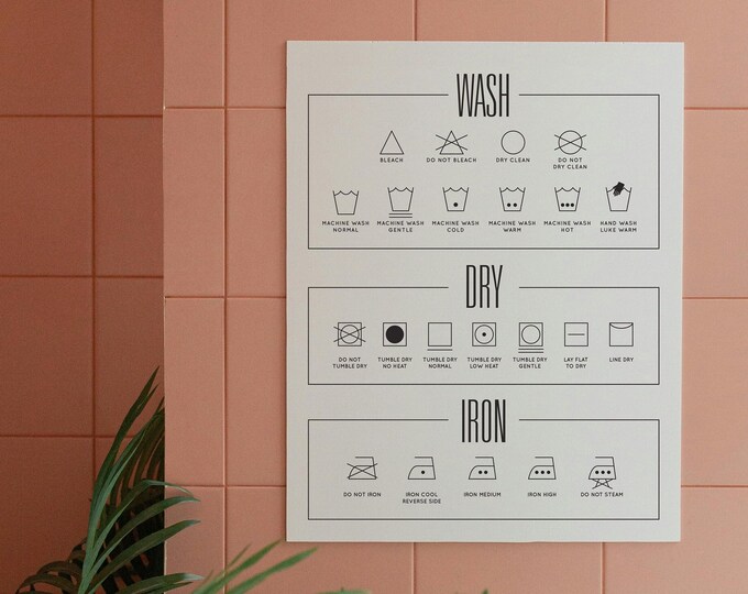 Laundry Cheat Sheet, Printable Laundry Guide, Laundry Instructions ...