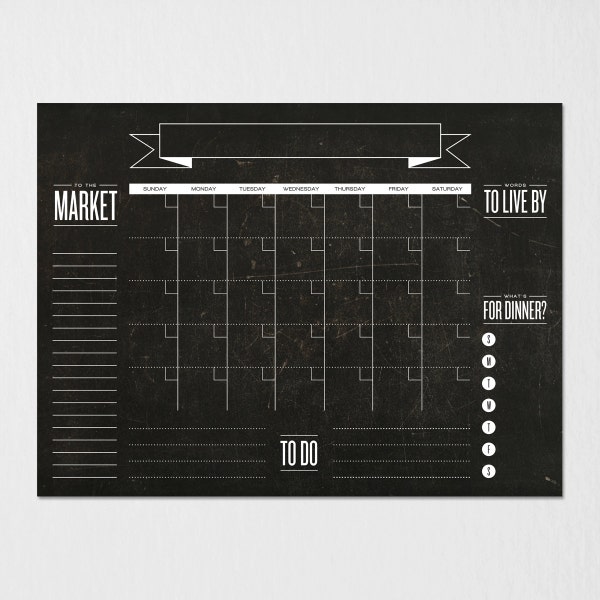 Chalkboard Calendar - Etsy