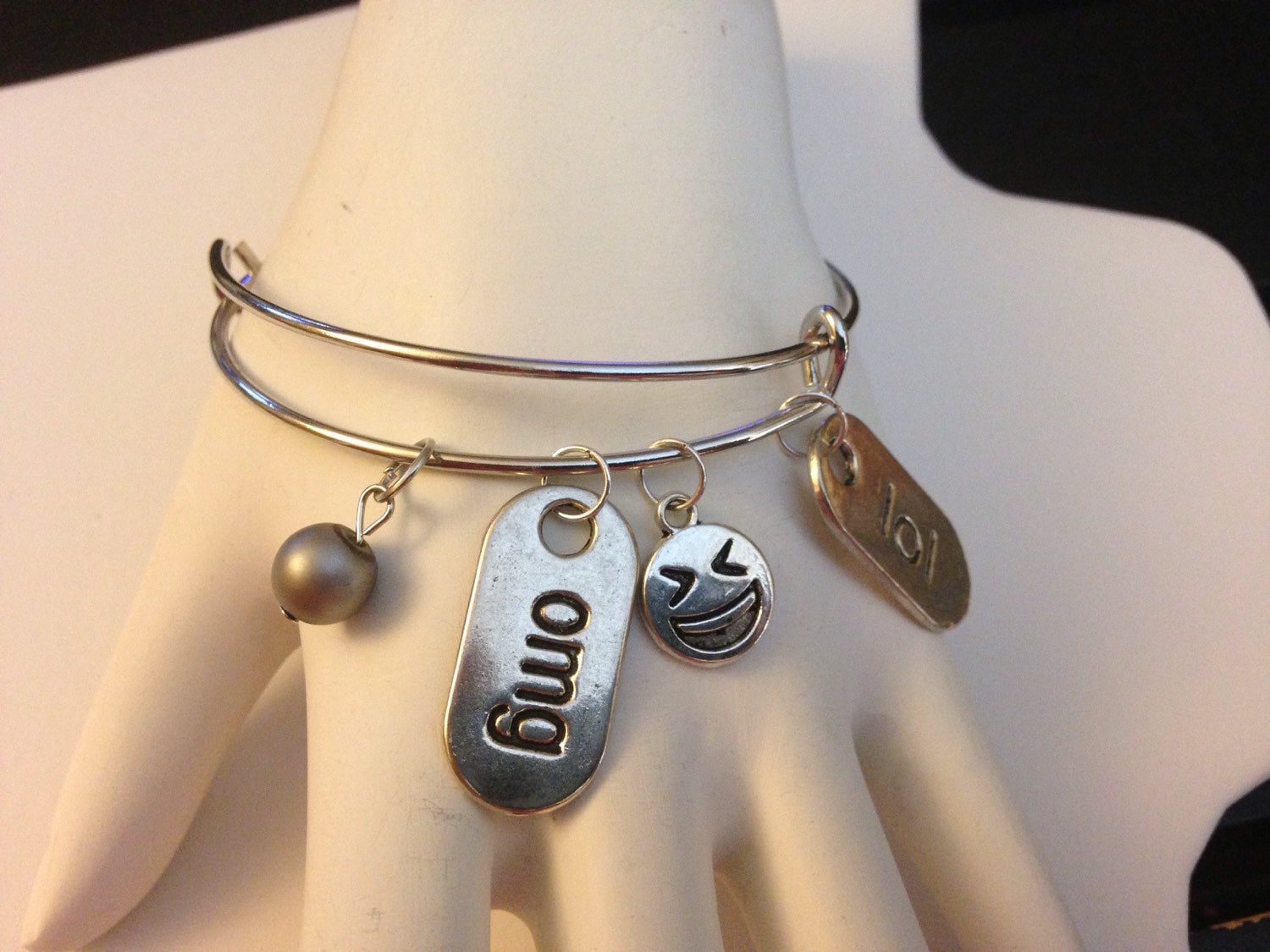 Emoji Emoticon Emotion Texting Expandable Bangle Bracelet With - Etsy