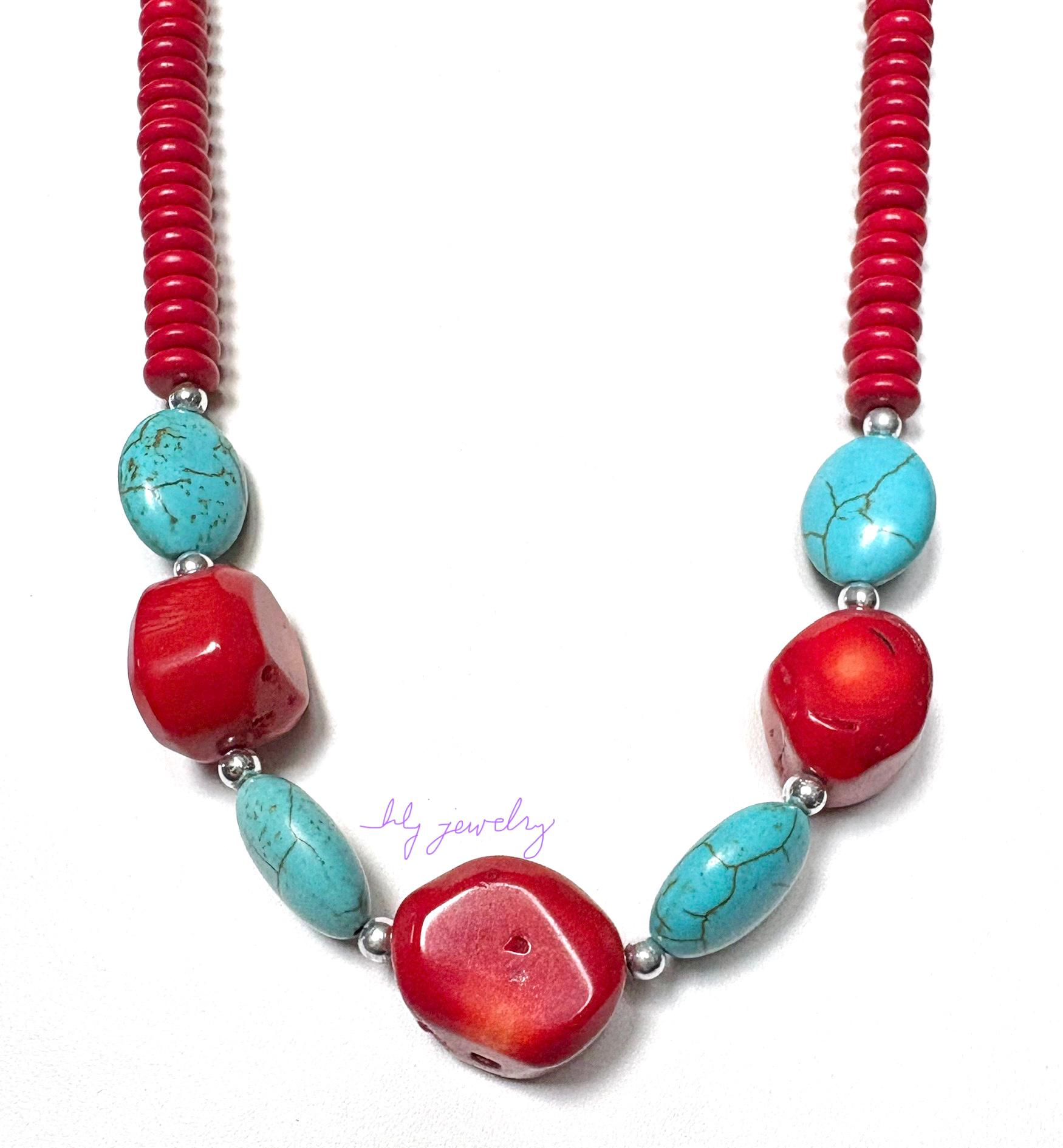 Red Nuggets 23" Necklace - Handmade in the USA - Etsy