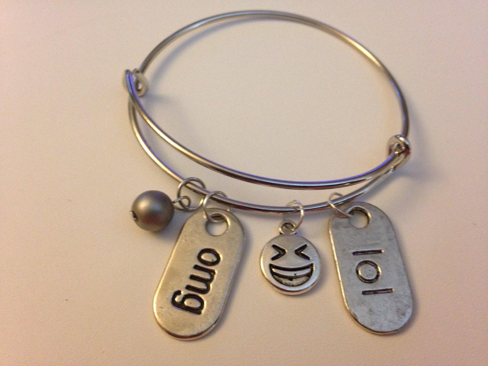 Emoji Emoticon Emotion Texting Expandable Bangle Bracelet With - Etsy