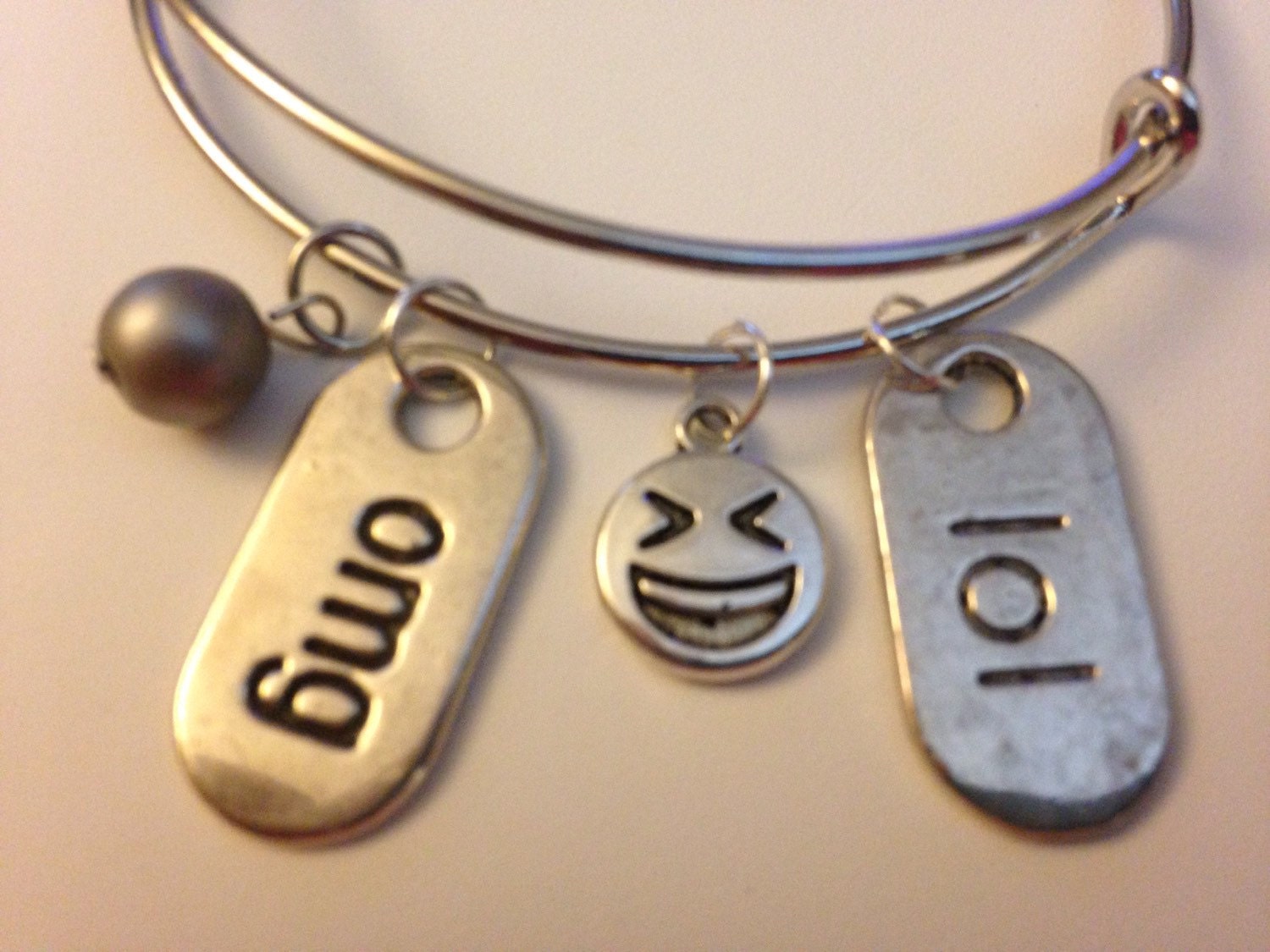 Emoji Emoticon Emotion Texting Expandable Bangle Bracelet With - Etsy