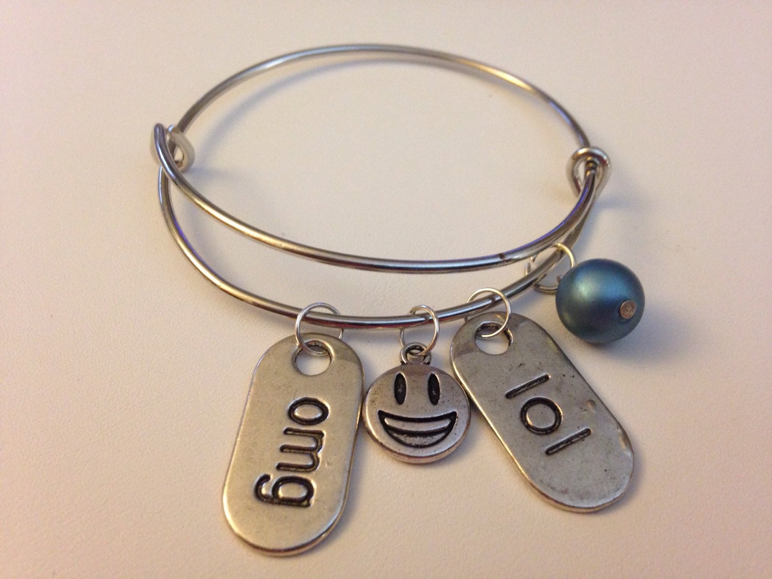 Emoji Emoticon Emotion Texting Expandable Bangle Bracelet With | Etsy