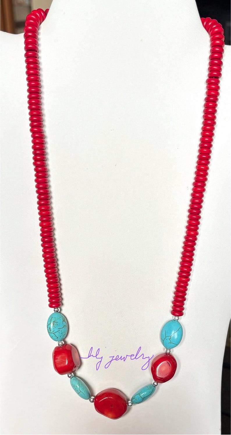 Red Nuggets 23" Necklace - Handmade in the USA - Etsy