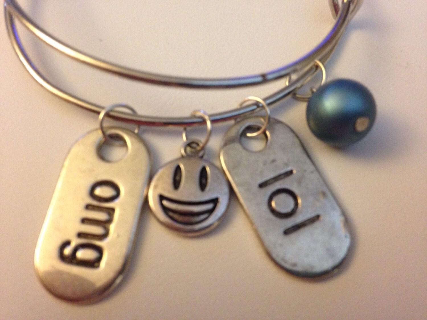 Emoji Emoticon Emotion Texting Expandable Bangle Bracelet With - Etsy