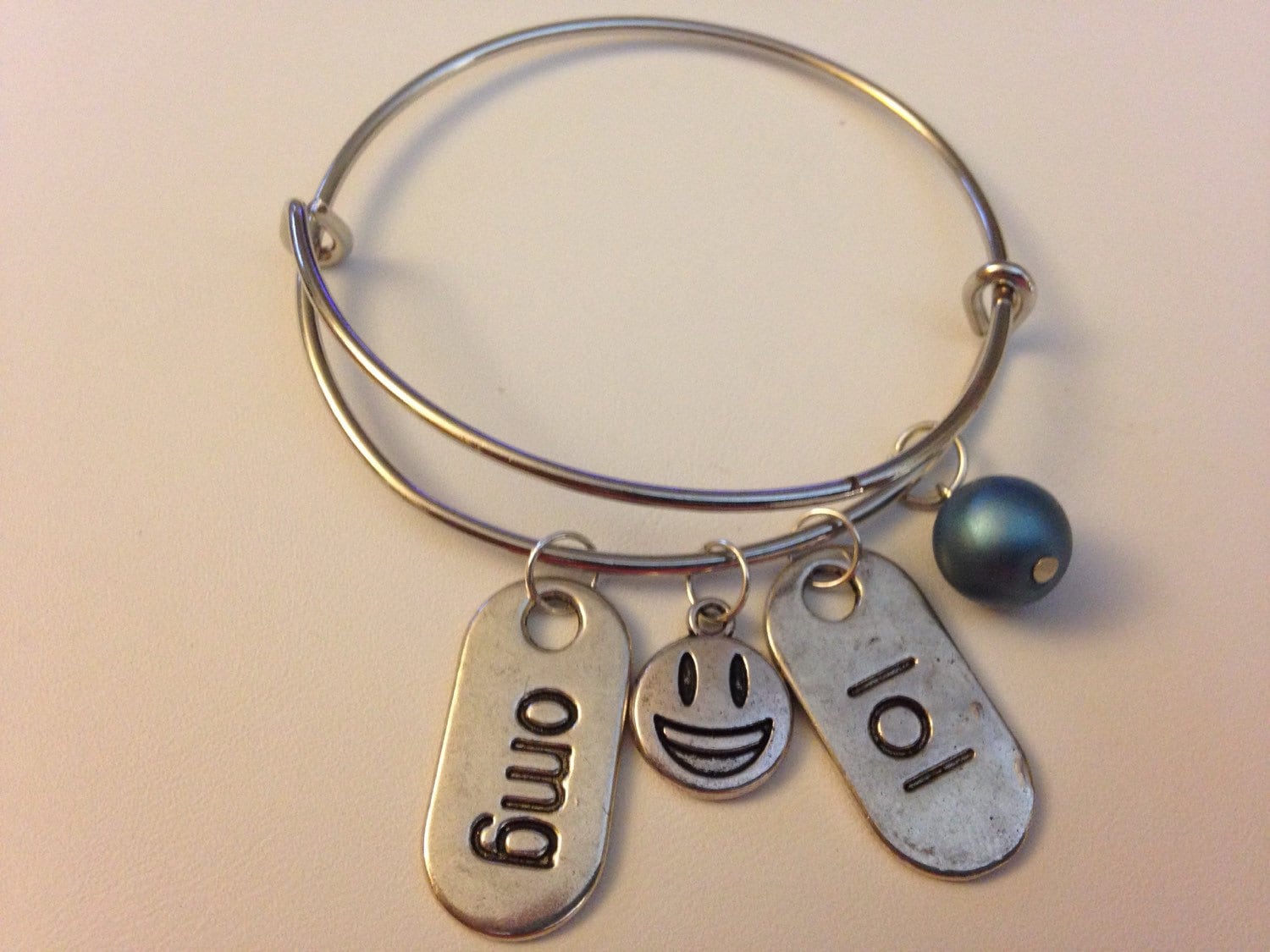 Emoji Emoticon Emotion Texting Expandable Bangle Bracelet With - Etsy
