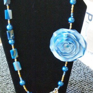 Powder Blue Roses 27 Necklace With Brooch - Etsy