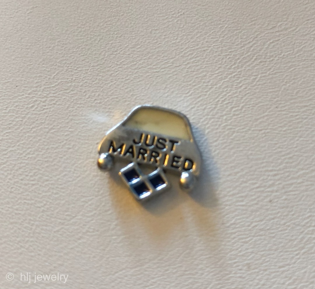 Just Married Floating Charm for Floating Locket, Just Married Car ...