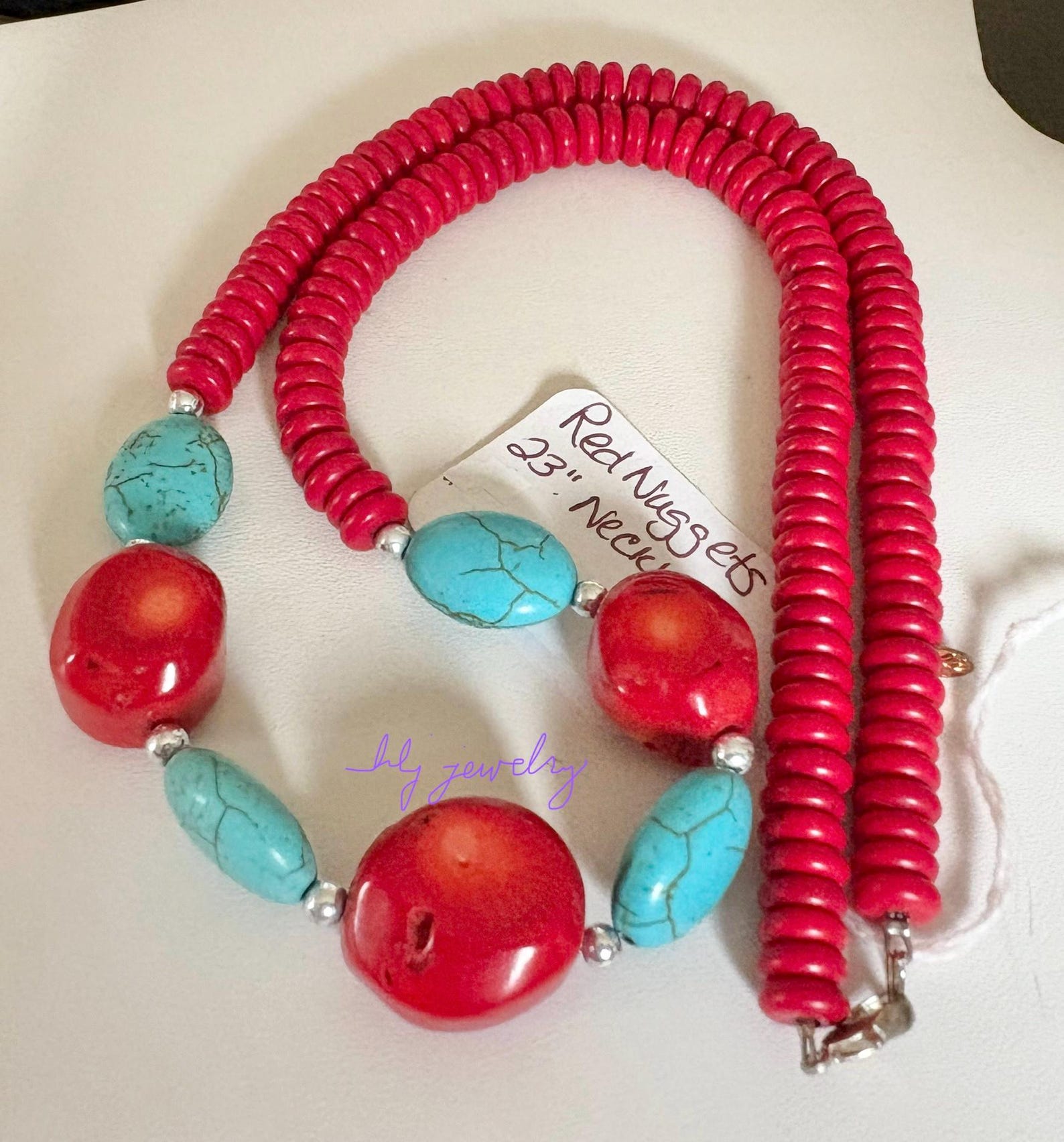 Red Nuggets 23" Necklace - Handmade in the USA - Etsy