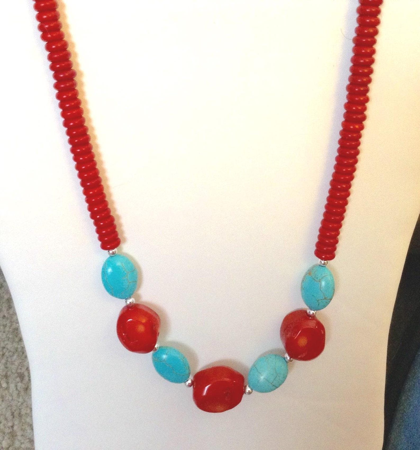 Red Nuggets 23" Necklace - Handmade in the USA - Etsy