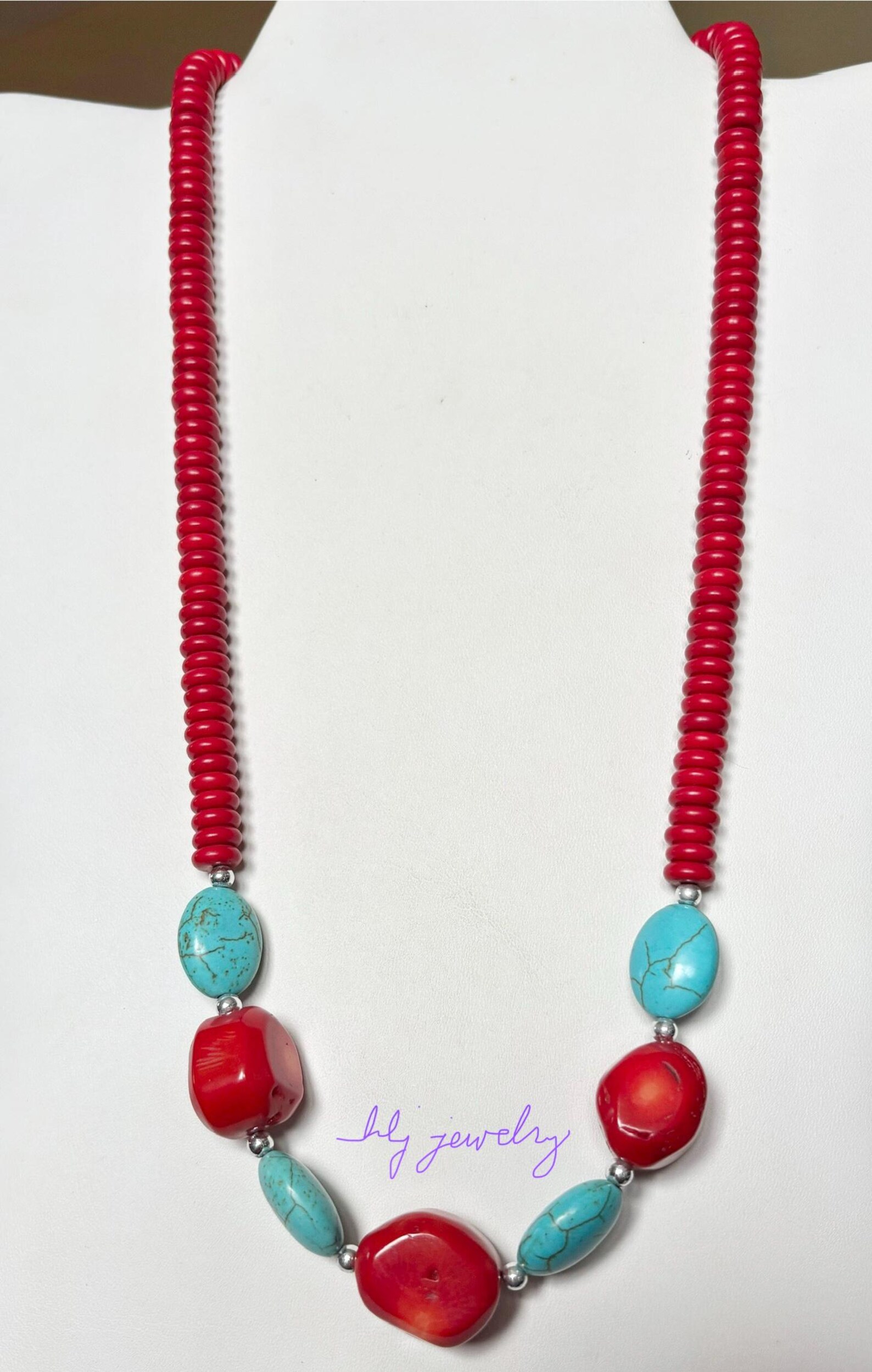 Red Nuggets 23" Necklace - Handmade in the USA - Etsy