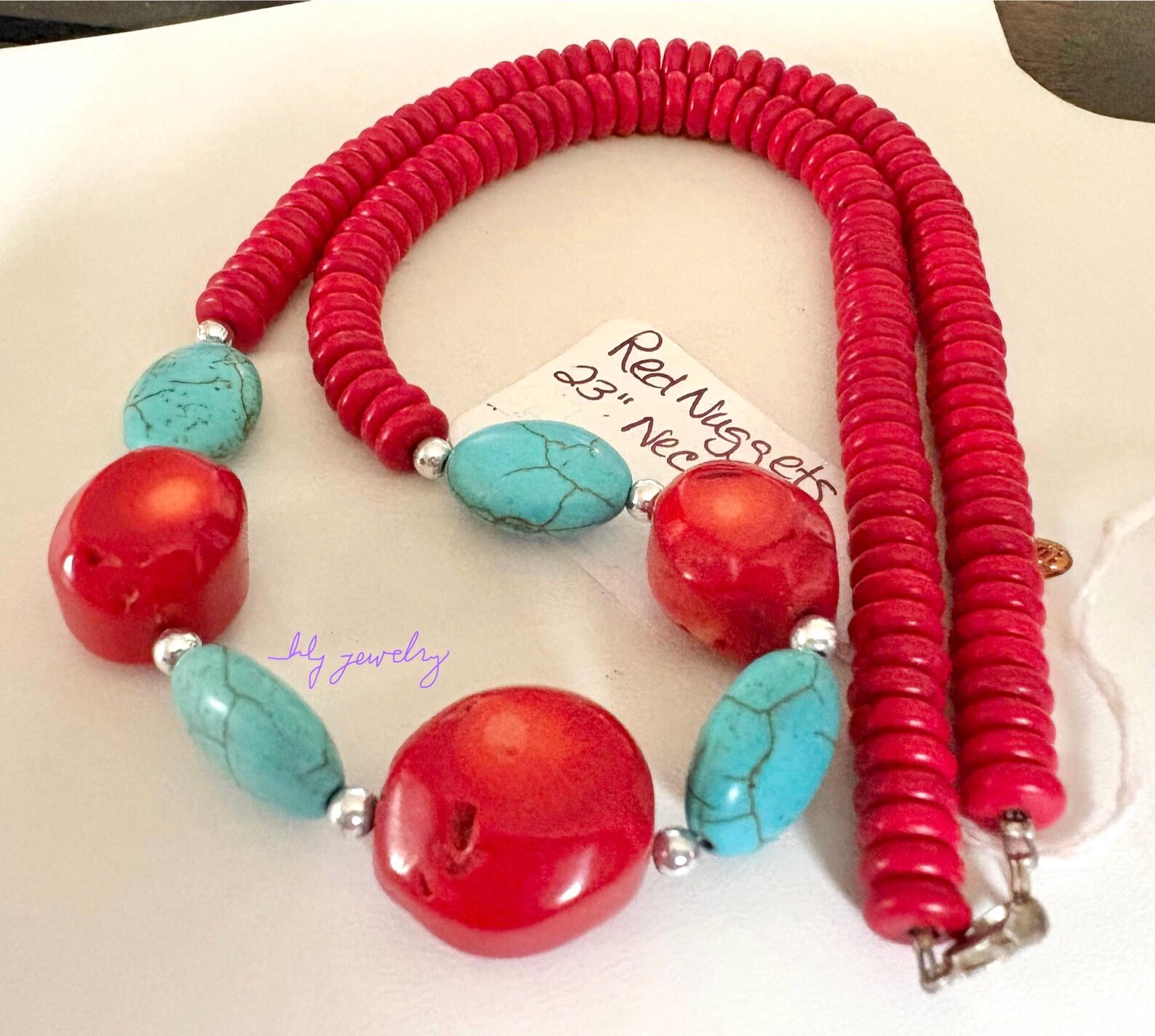 Red Nuggets 23" Necklace - Handmade in the USA - Etsy