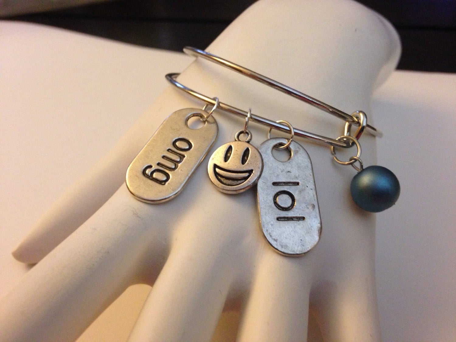 Emoji Emoticon Emotion Texting Expandable Bangle Bracelet With - Etsy