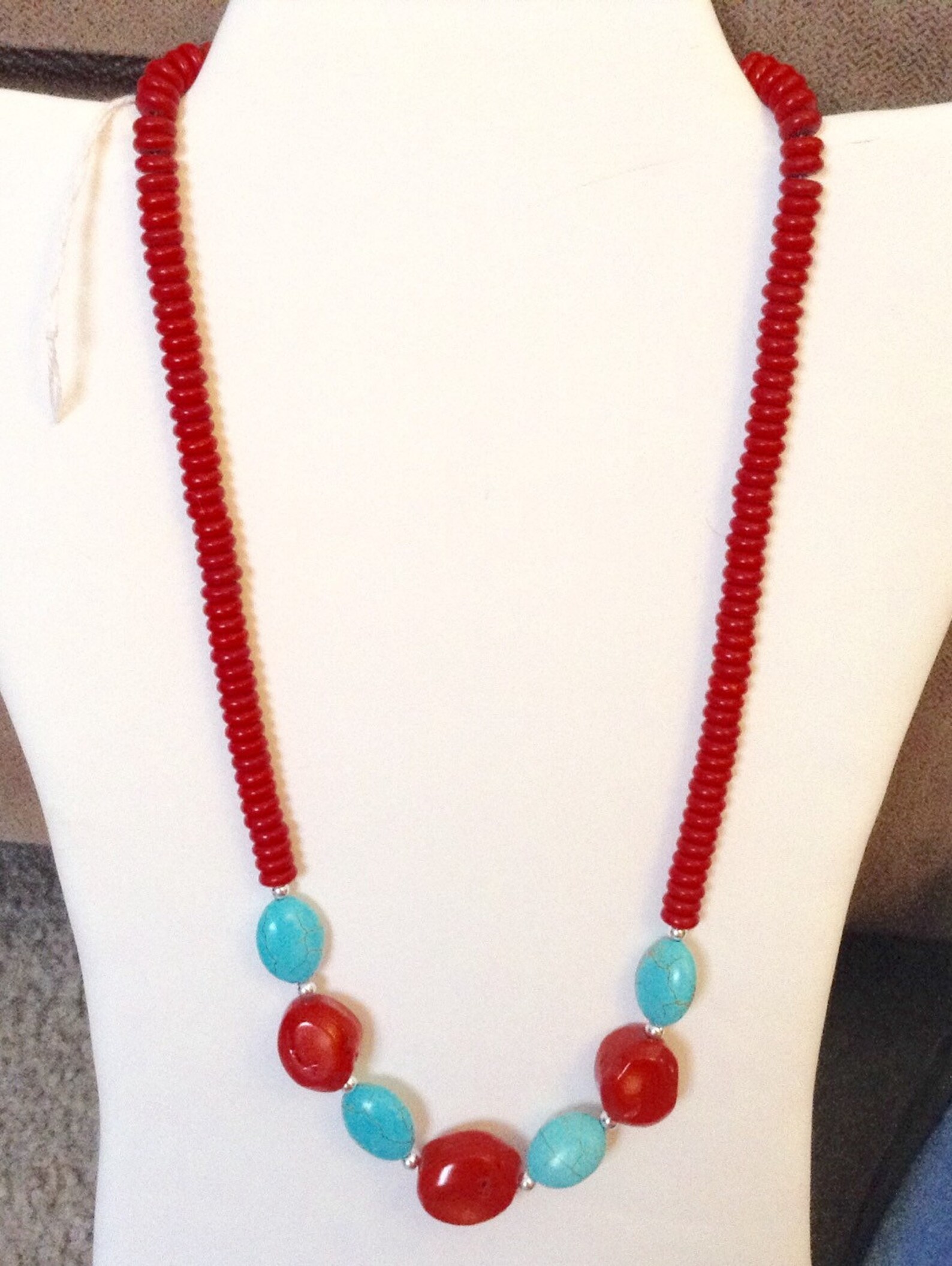 Red Nuggets 23" Necklace - Handmade in the USA - Etsy