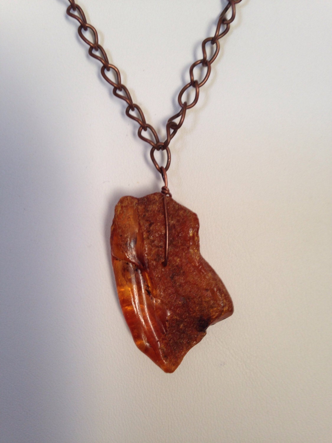 Baltic Amber Pendant 16 Necklace on Copper Chain Handmade in the USA - Etsy
