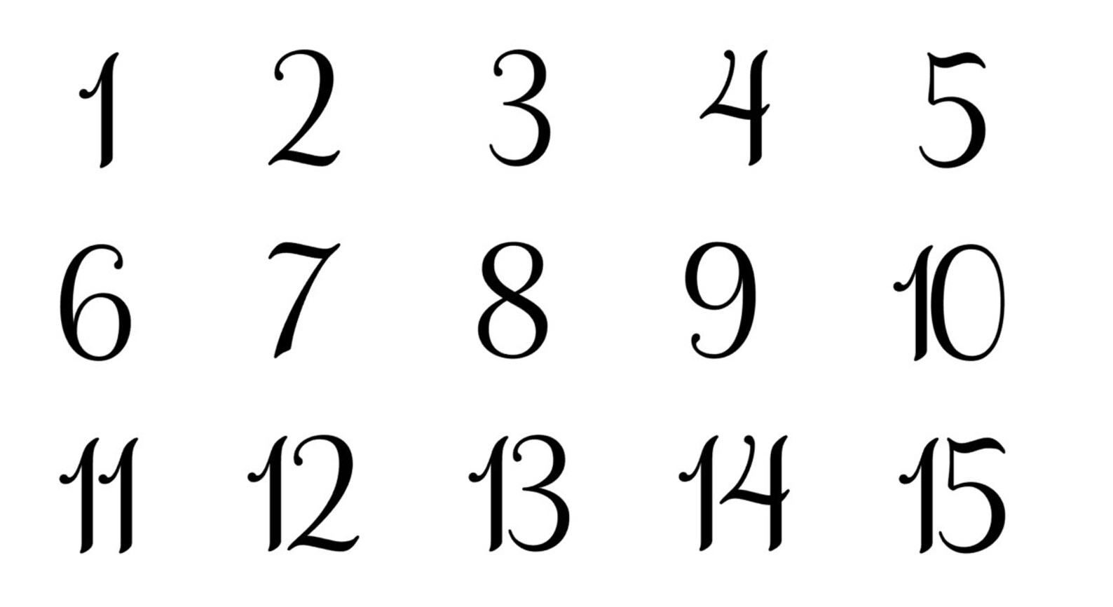 Wedding Table Numbers Fancy Font Vinyl Table Numbers - Etsy