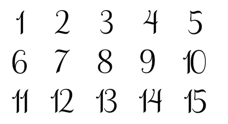 Wedding Table Numbers Fancy Font Vinyl Table Numbers - Etsy