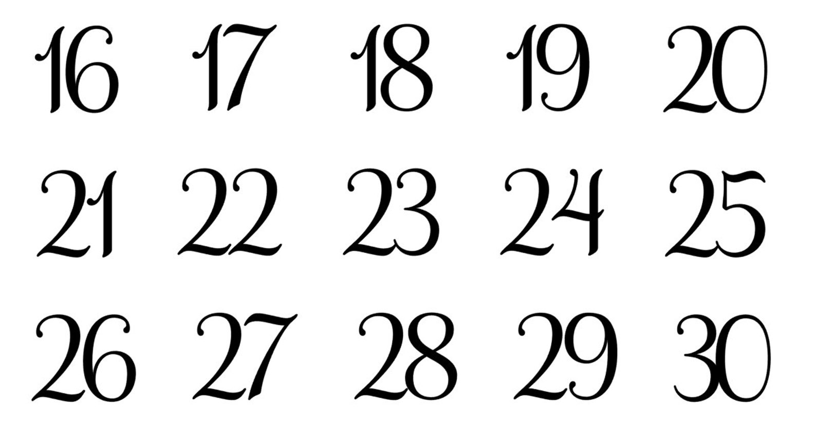 Wedding Table Numbers Fancy Font Vinyl Table Numbers - Etsy