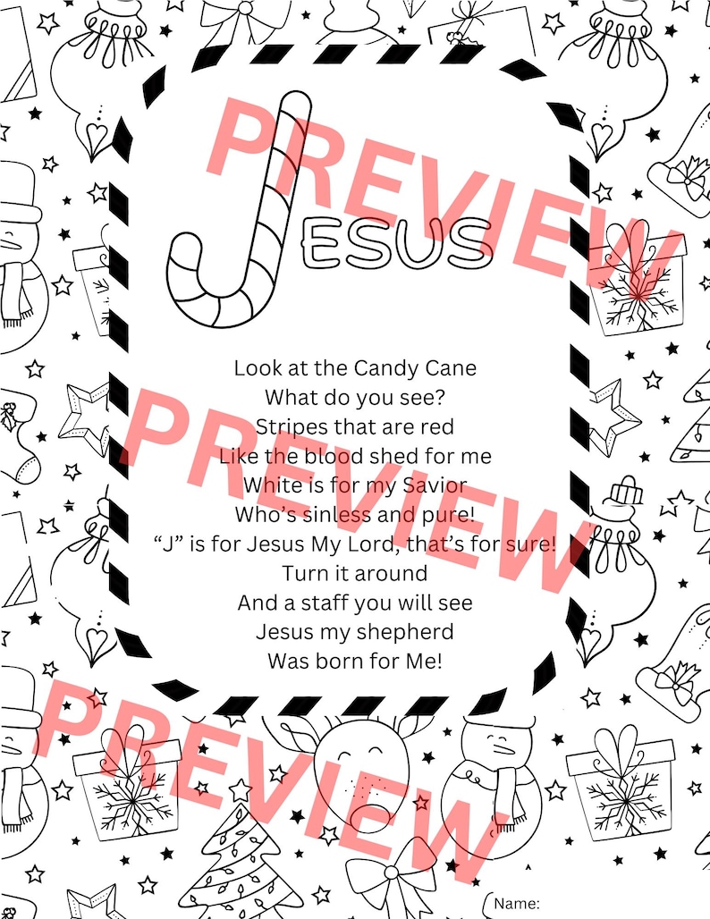 The Candy Cane - LOW PREP Sunday School Lesson - Etsy