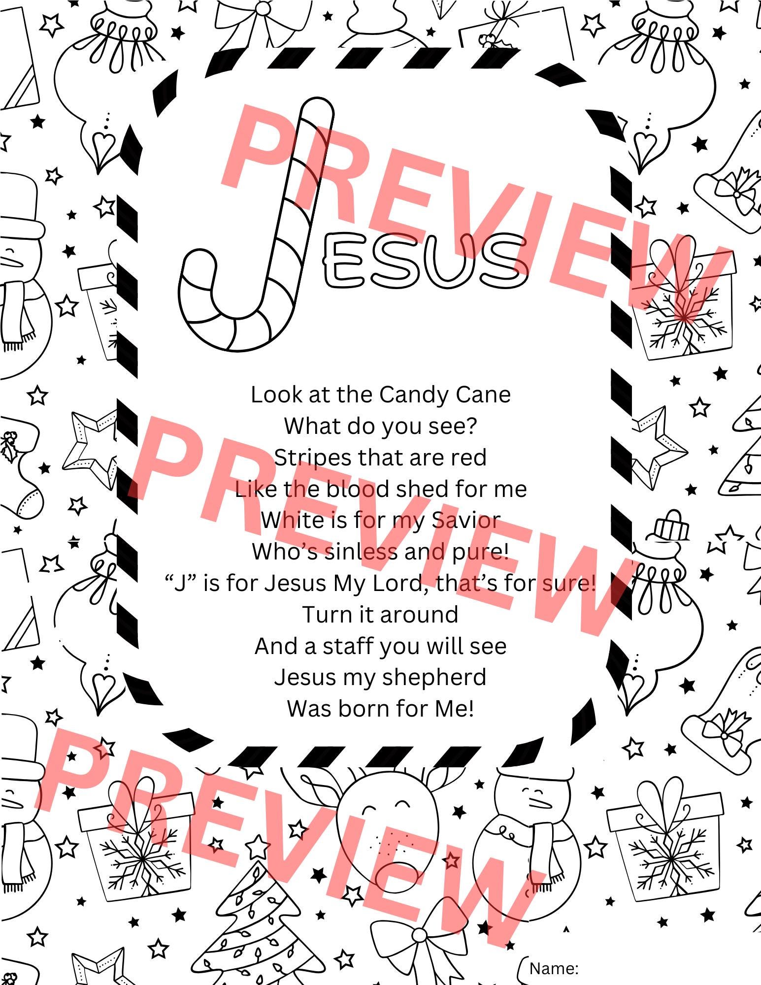 The Candy Cane - LOW PREP Sunday School Lesson - Etsy