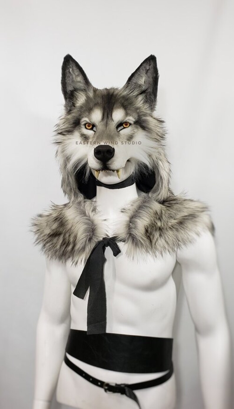 Silver-gray Northwestern Wolf Mask / Headdress Combo READ ITEM DETAILS ...
