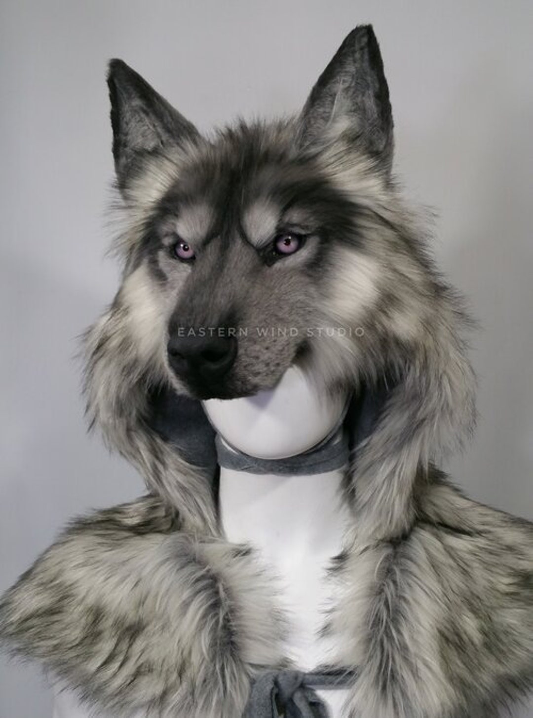 Silver Gray Wolf Headdress Animal Friendly READ ITEM DETAILS Before ...