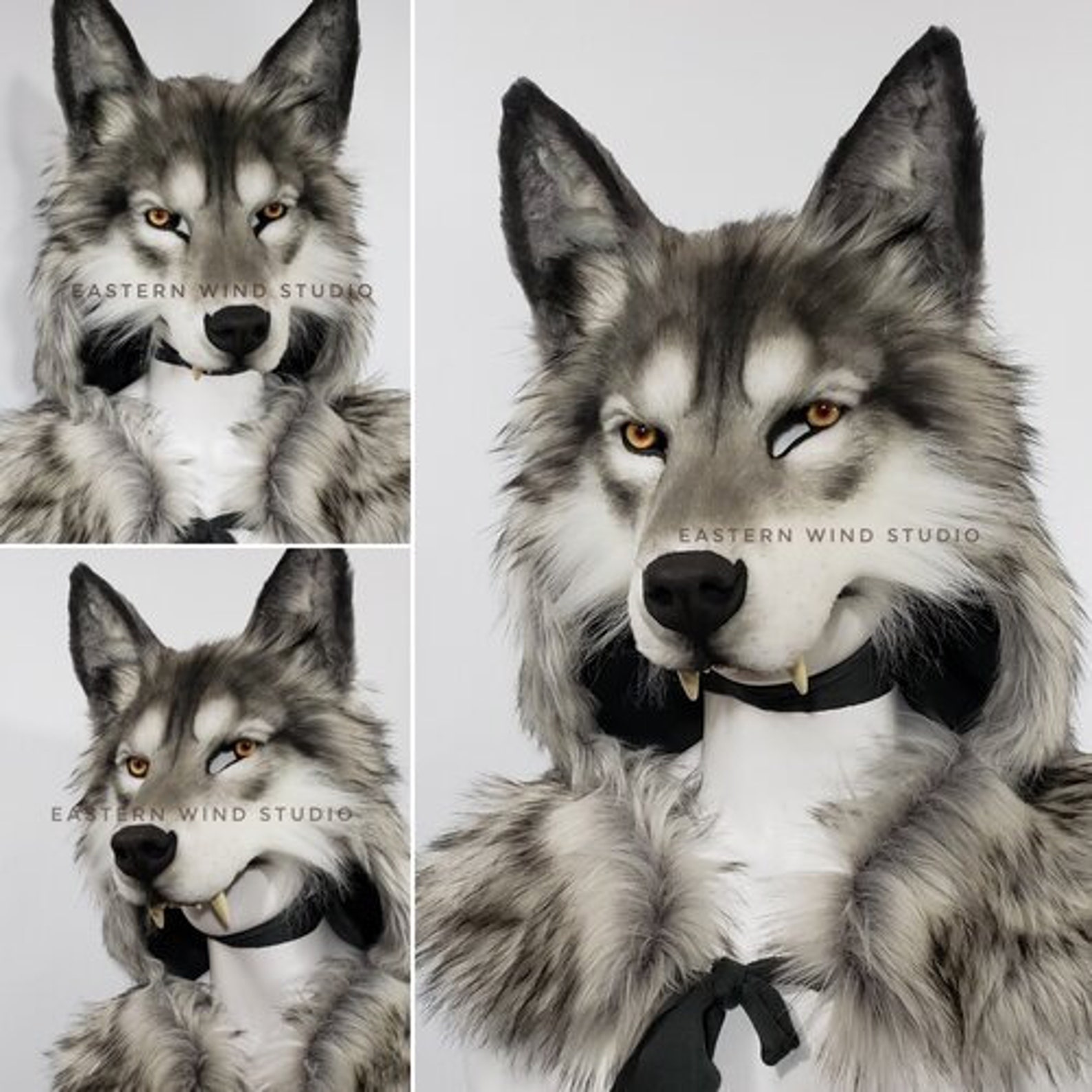 Silver-gray Northwestern Wolf Mask / Headdress Combo READ ITEM DETAILS ...