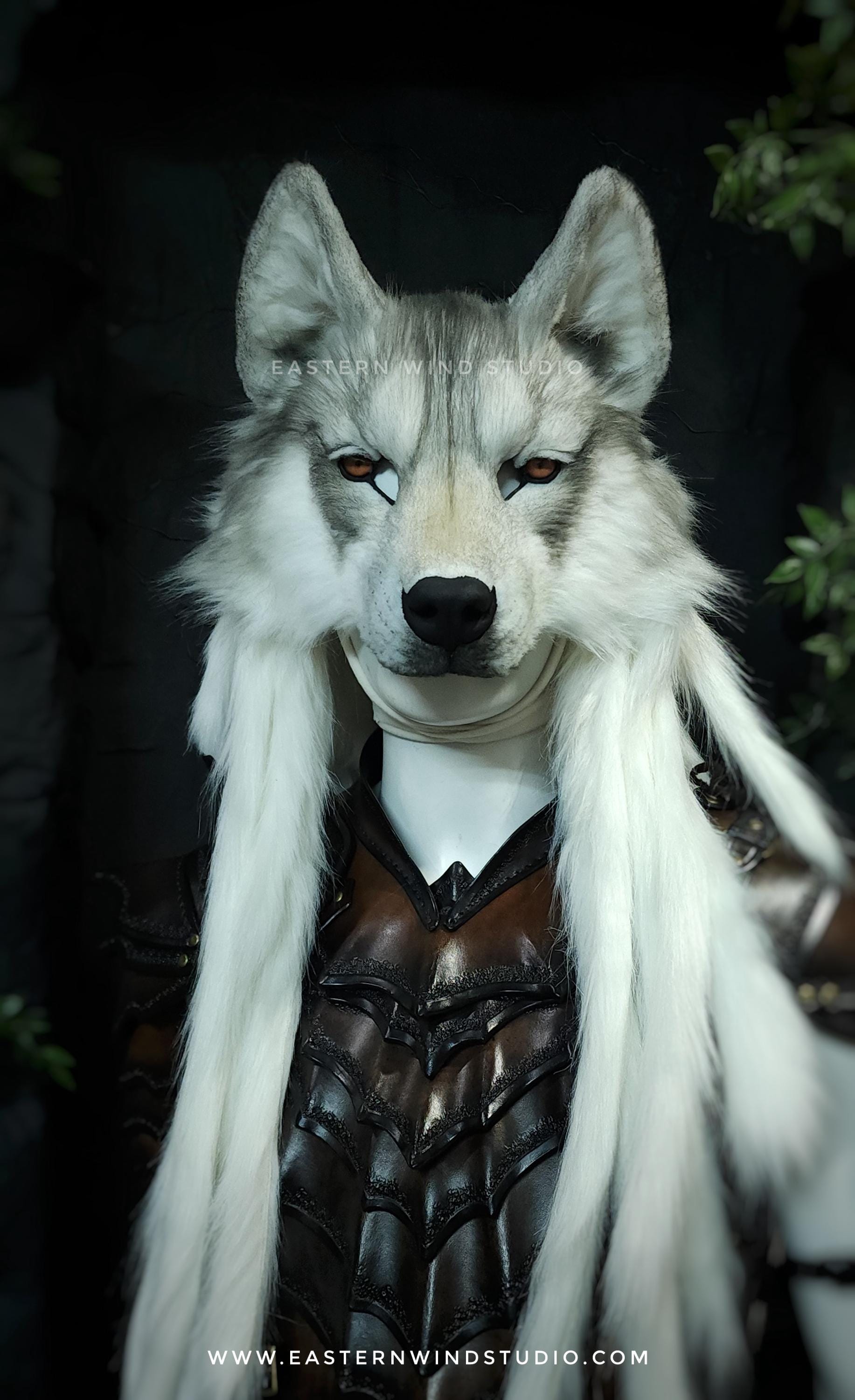 Faux Fur Realistic Wolf Mask Headdress Combo - Mithra - Etsy