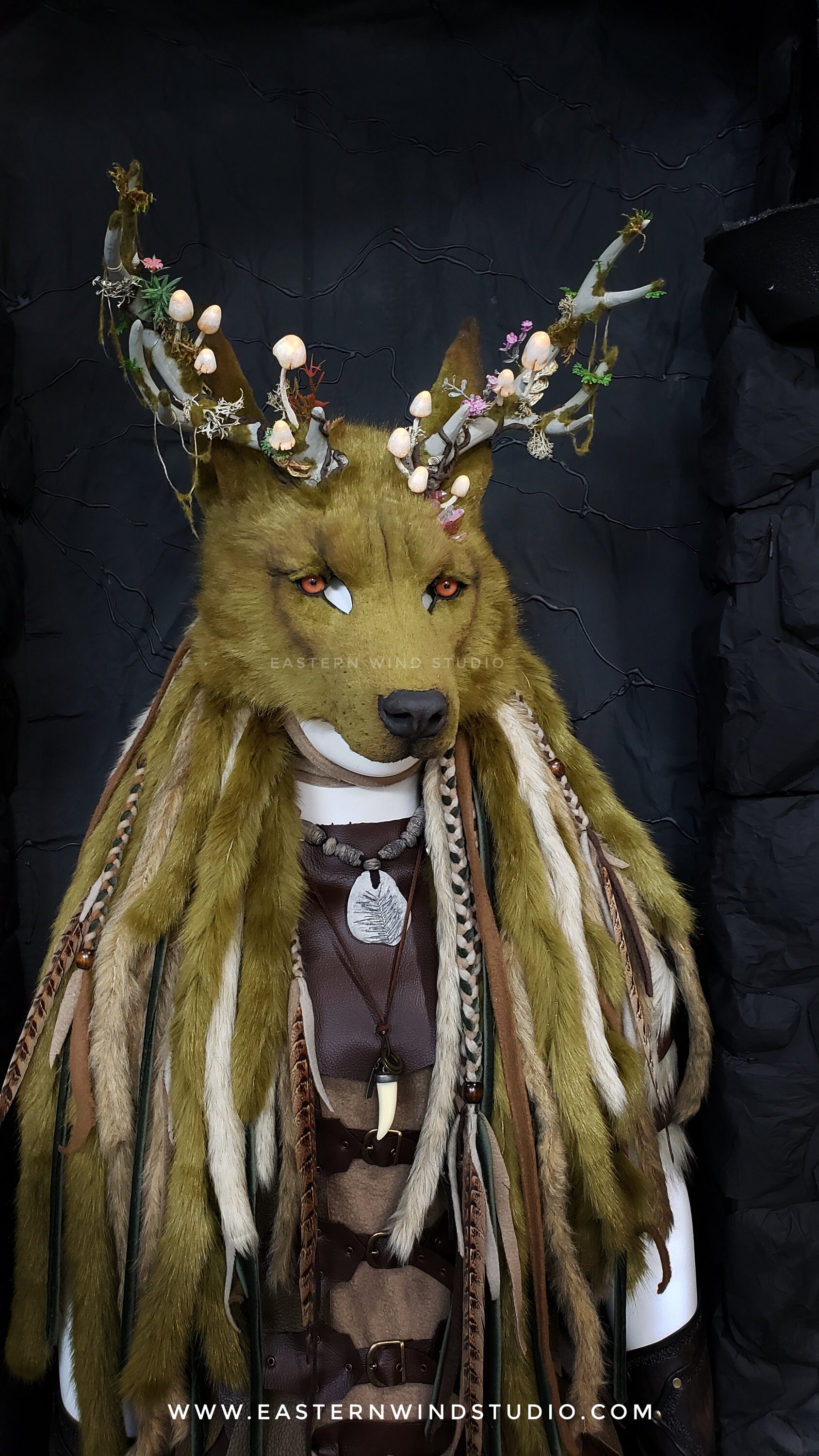Leshy Forest Spirit Wolf Mask Headdress Combo Animal Friendly ...