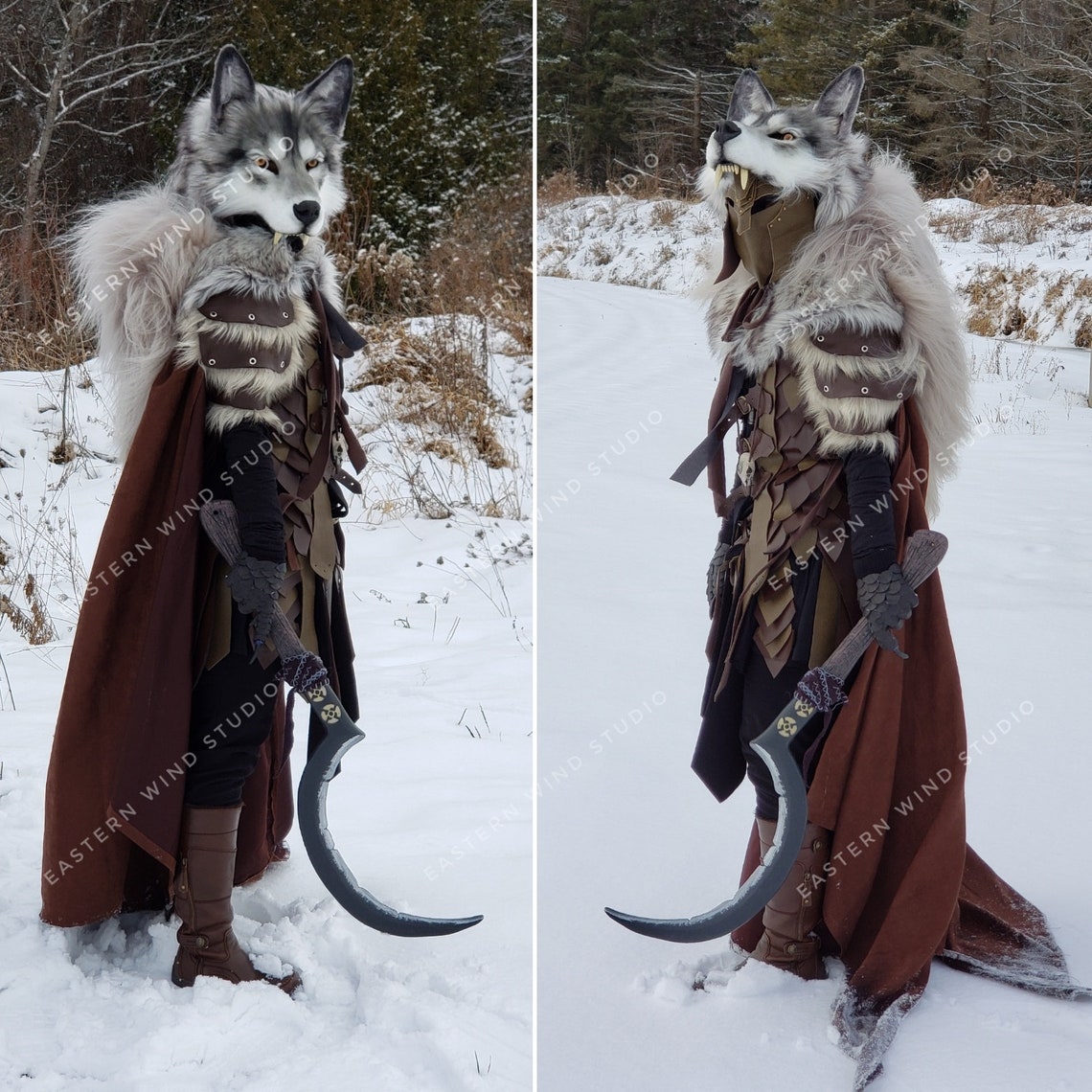 Silver-gray Northwestern Wolf Mask / Headdress Combo READ ITEM DETAILS ...