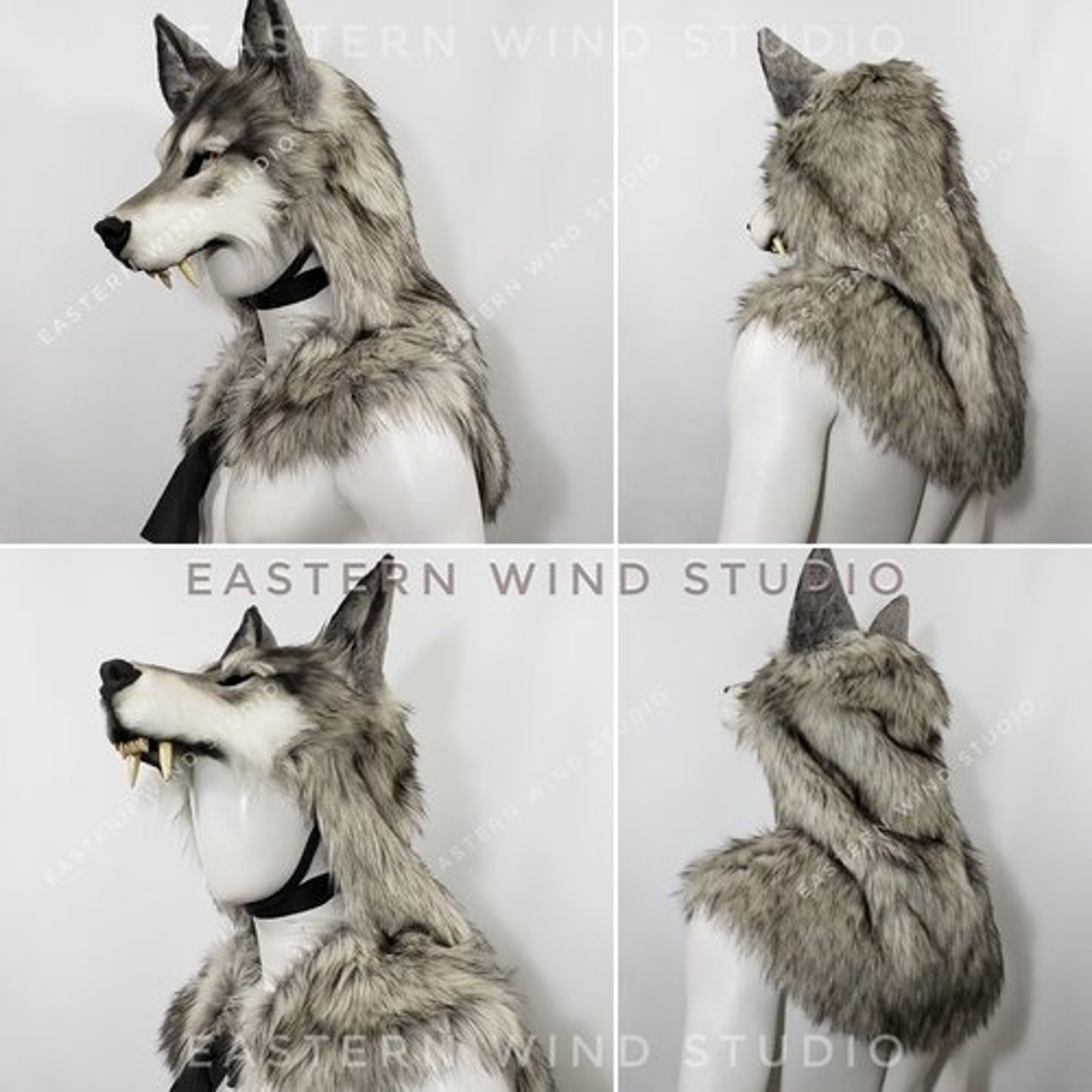 Silver-gray Northwestern Wolf Mask / Headdress Combo READ ITEM DETAILS ...