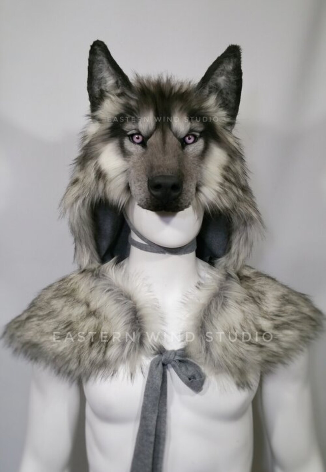 Silver Gray Wolf Headdress Animal Friendly READ ITEM DETAILS Before ...