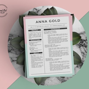 Anna Gold Resume 5 Pack for Microsoft Word and Apple Pages in A4 and US ...