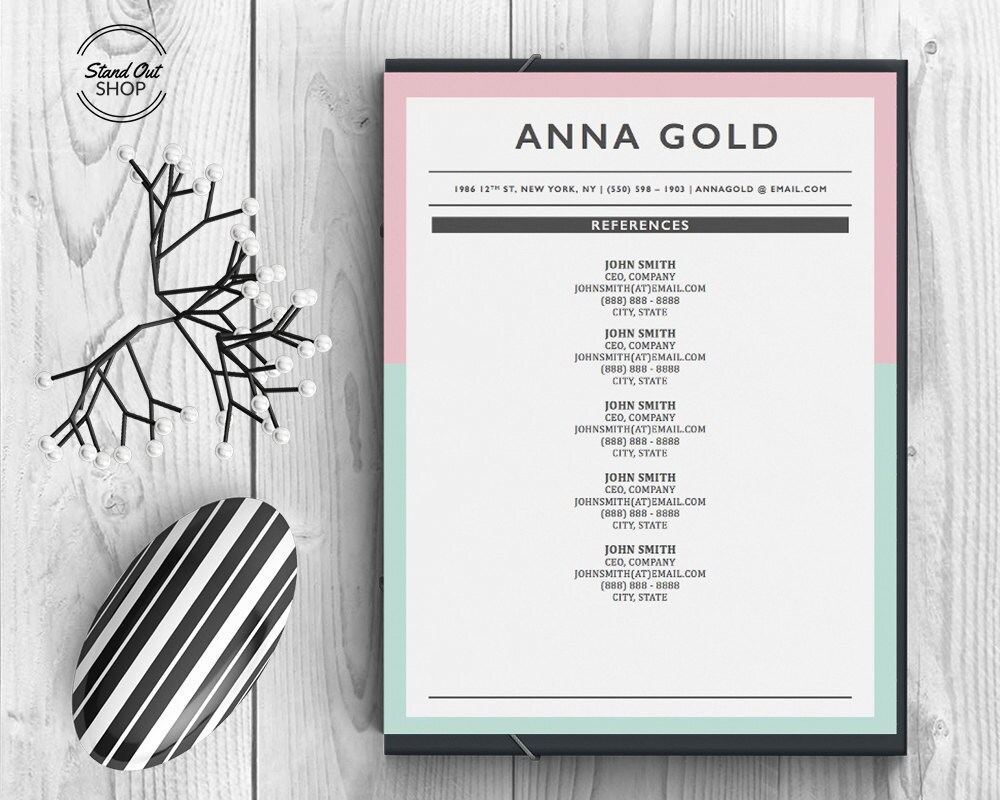 Anna Gold Resume 5 Pack for Microsoft Word and Apple Pages in A4 and US ...