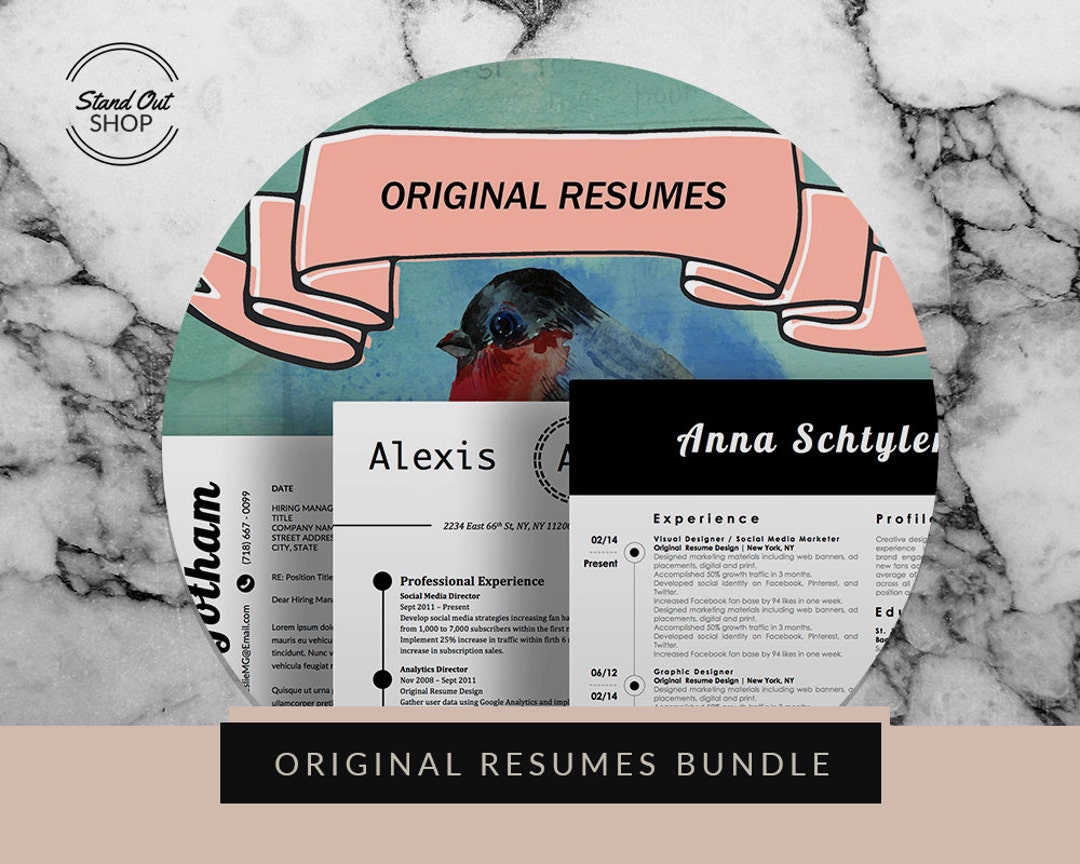 Original Resume Designs Bundle - 3 Beautiful Templates for Microsoft ...