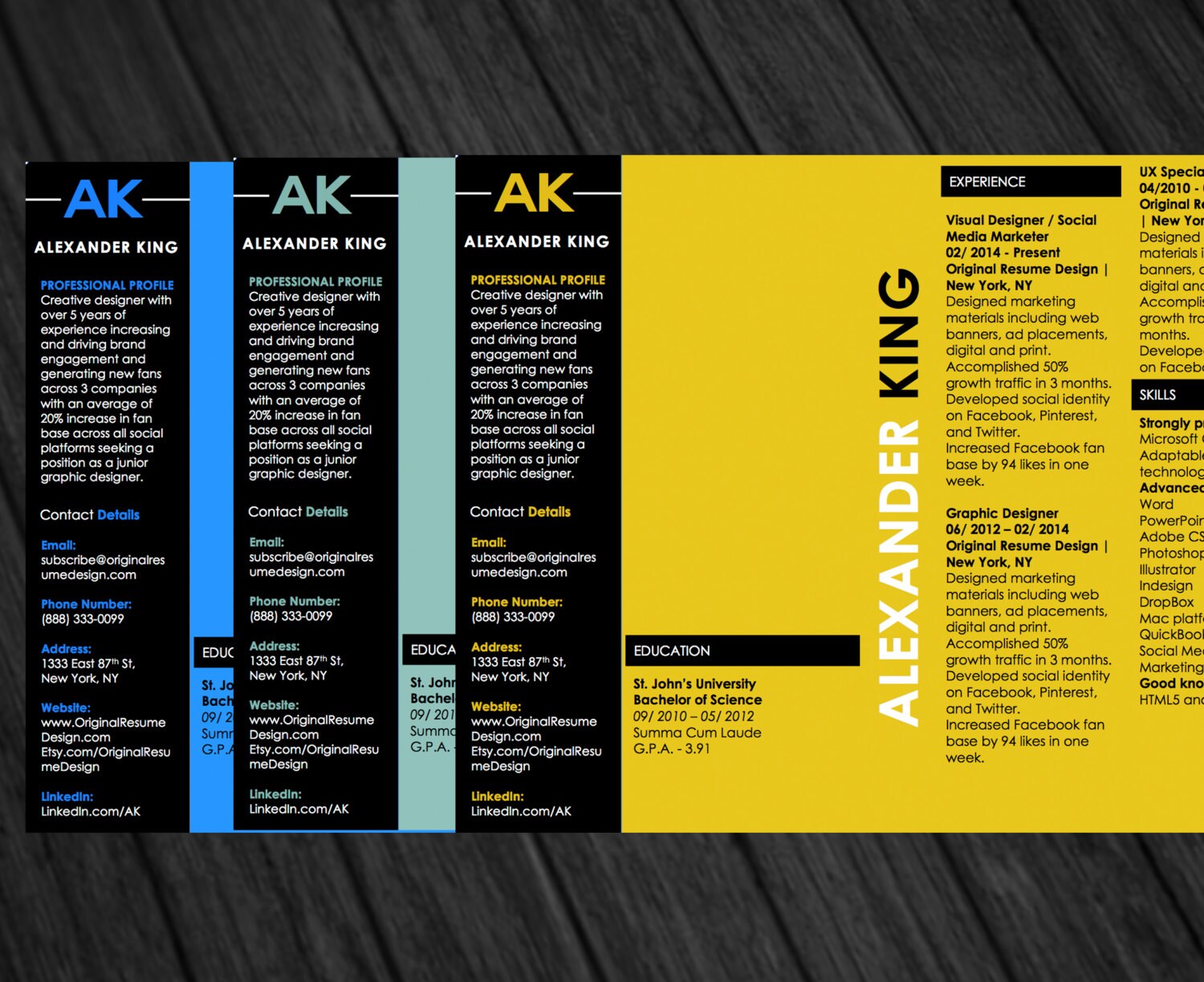 Magazine Style Resume and Cover Letter Microsoft Word Temaplte - Etsy